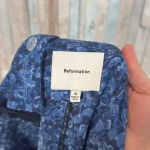 Reformation | Dresses | New Reformation 6 Wynn Dress Blue Rose Floral ...